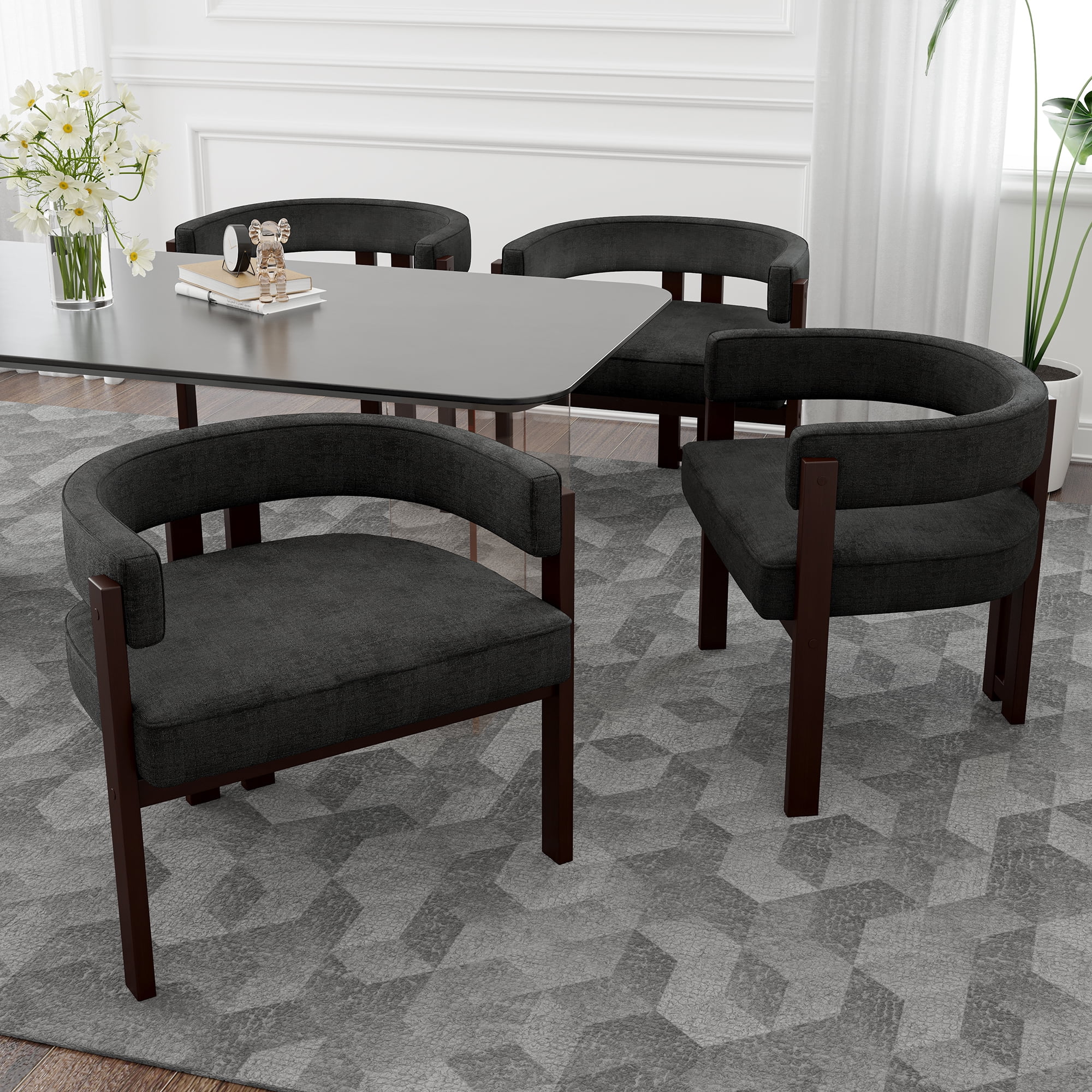 Dovelina Modern Accent Chair Teddy Upholstered Armchair with Open Back ...