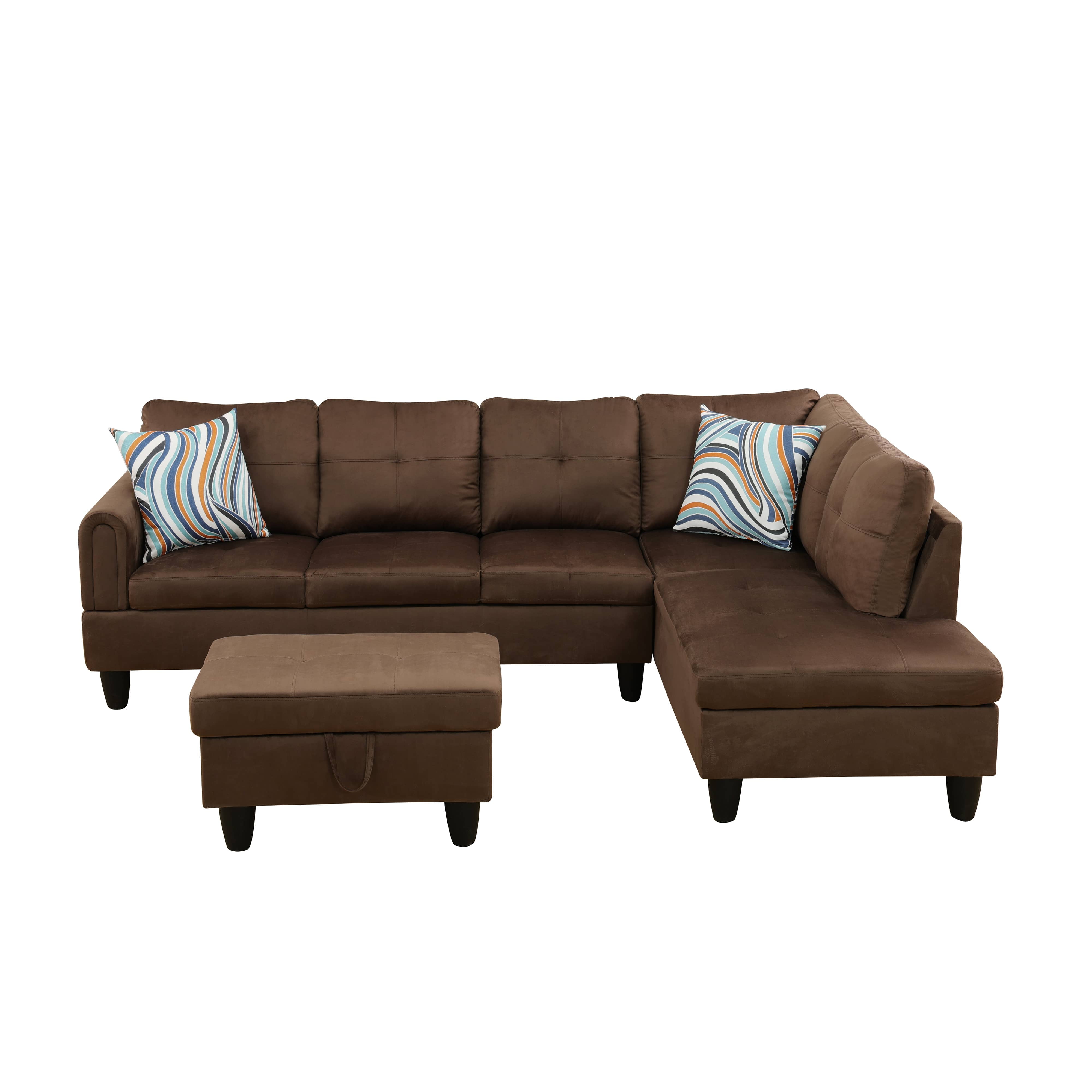 MAYEERTY Red Modern 3-Piece Couch Bold Color Eye-Catching Living Room ...