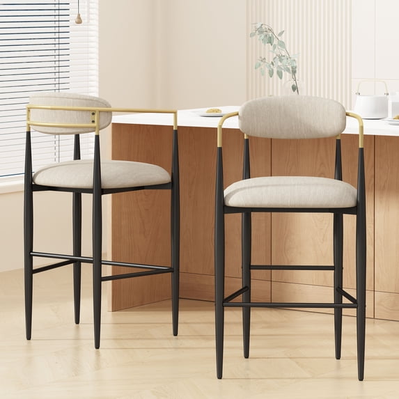 MAYEERTY Modern Contemporary Metal Barstool Supportive Seating for Long ...