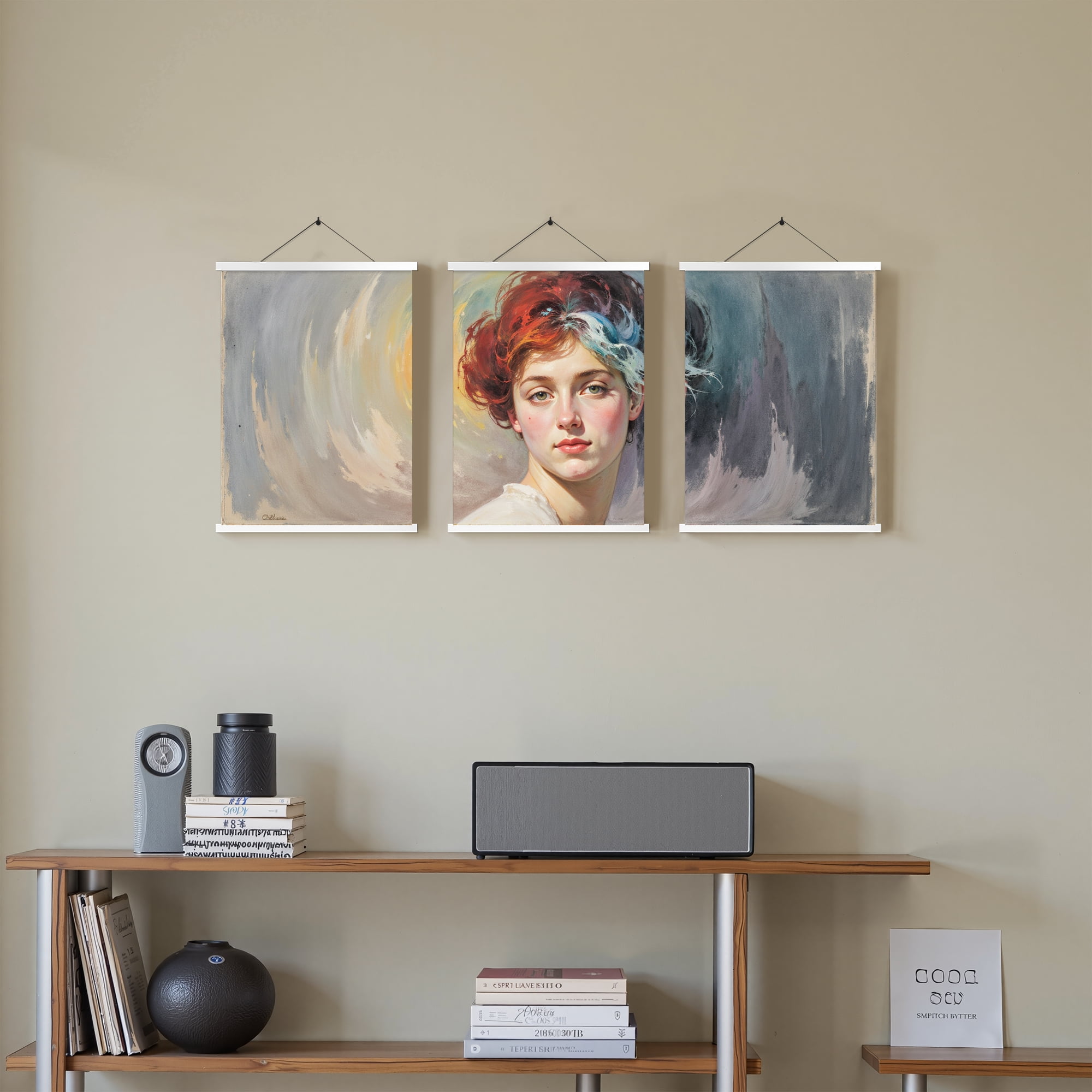 MAYEERTY Modern Abstract Wall Art Painting, Living Room Decor, White ...