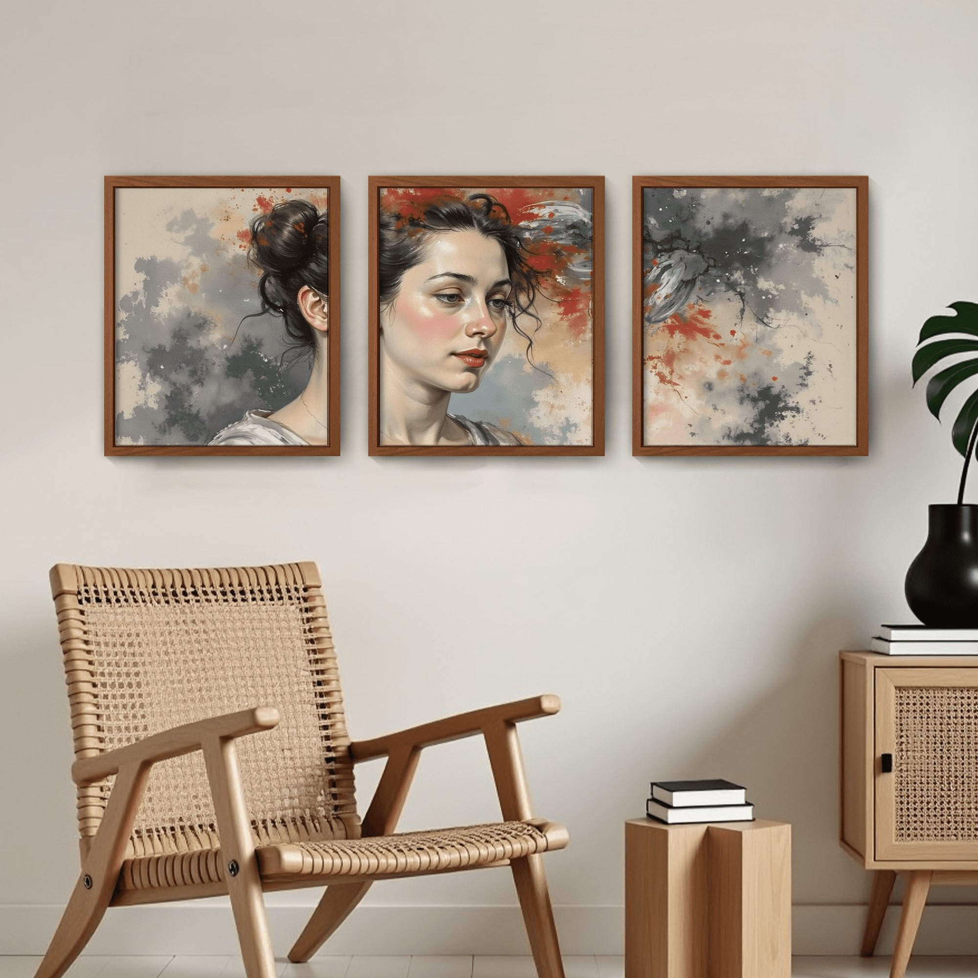 MAYEERTY Modern Abstract Wall Art Painting, Living Room Decor, Brown ...