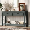 Xukmct Wood Console Table with 4 Drawers and Open Shelf, Sofa Table for ...