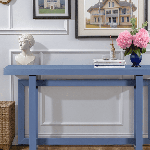 Dovelina U_STYLE Contemporary Console Table with Wood Top, Extra Long ...