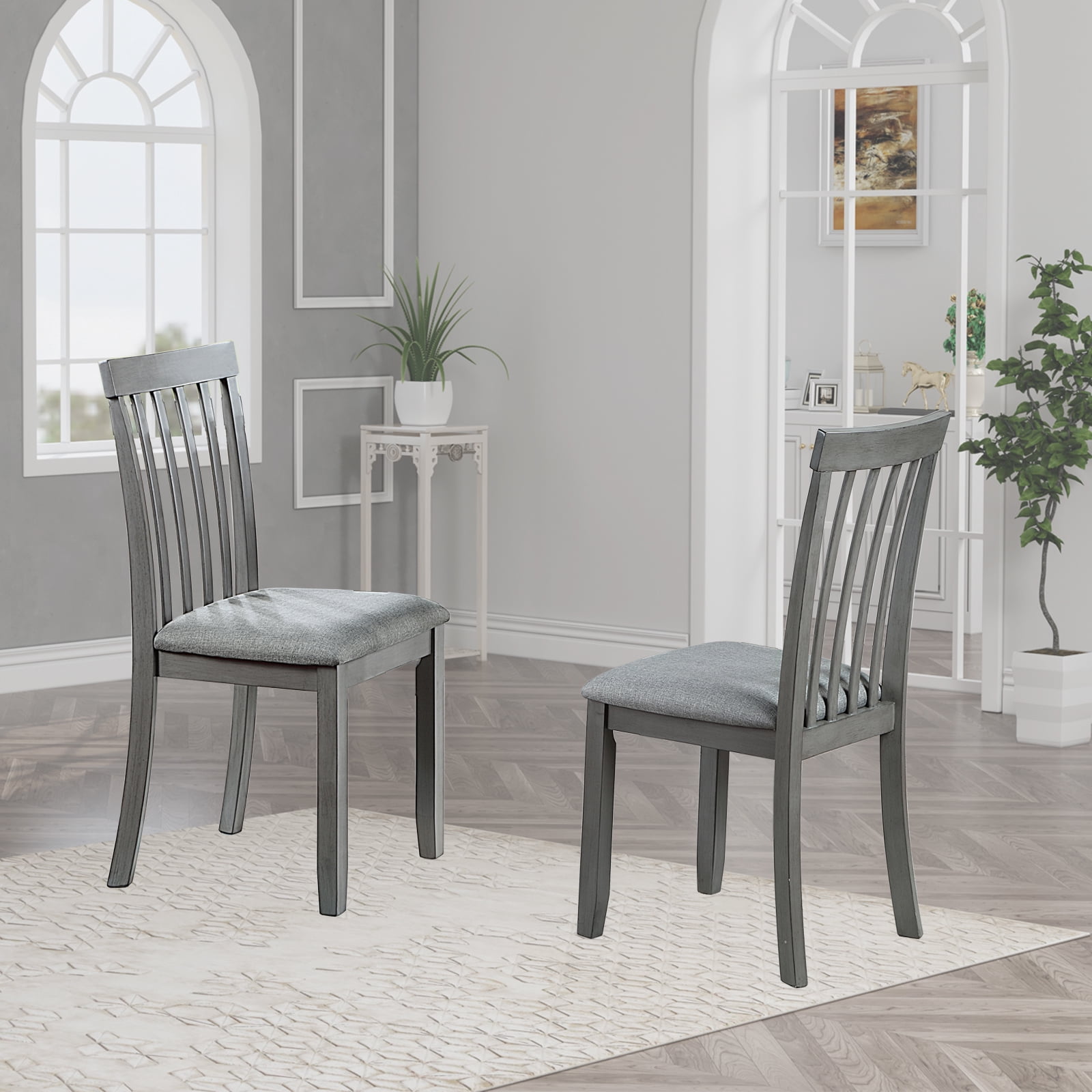 MAYEERTY Wooden Dining Chairs Set of 4, Kitchen Chair with Padded Seat ...