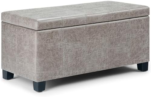Dover 36 inch Wide Contemporary Rectangle Storage Ottoman Bench in ...
