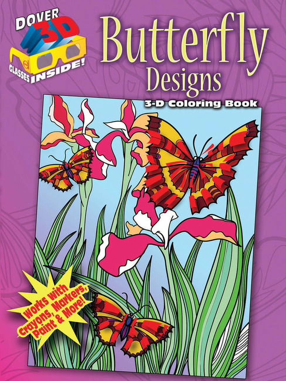 Dover Butterfly Coloring Books 3-D Coloring Book -- Butterfly Designs ...