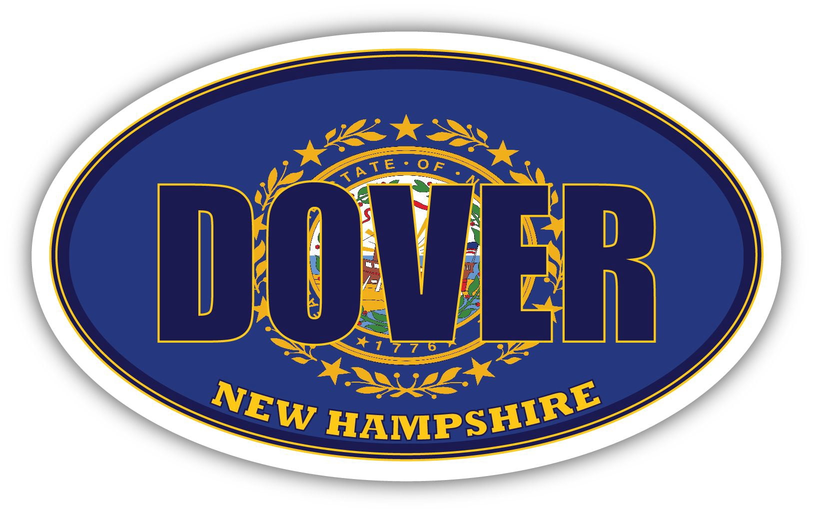 Dover City New Hampshire State Flag | NH Flag Strafford County Oval ...