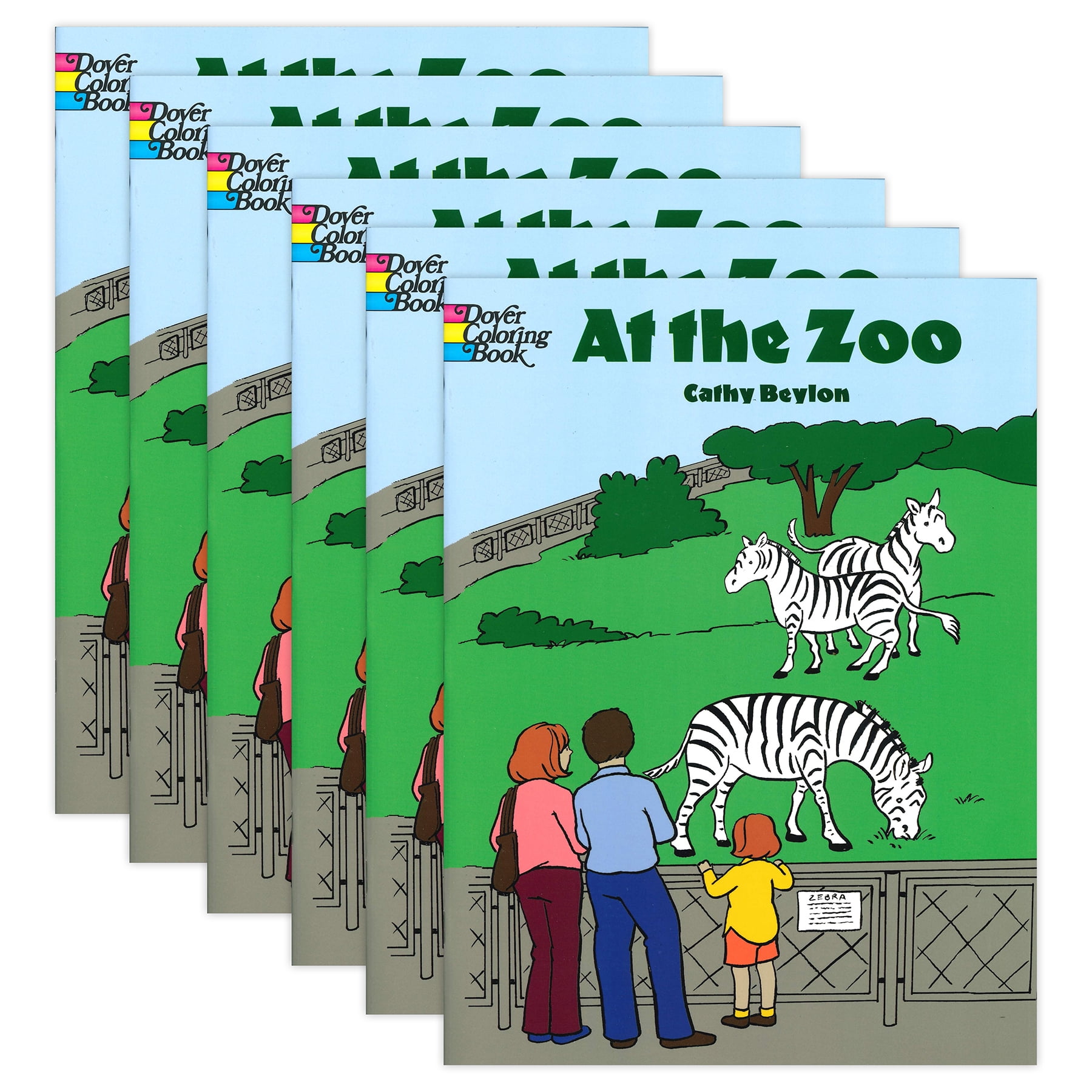 Dover Coloring Book At The Zoo Coloring Book, Pack of 6 - Walmart.com