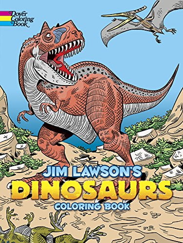 Pre-Owned Dover Dinosaur Coloring Books: Jim Lawson's Dinosaurs ...