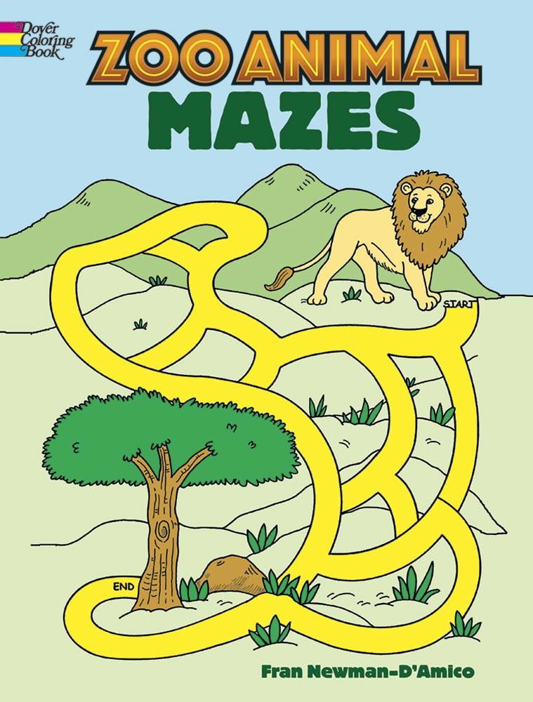 Dover Kids Activity Books: Animals: Zoo Animal Mazes Coloring Book ...