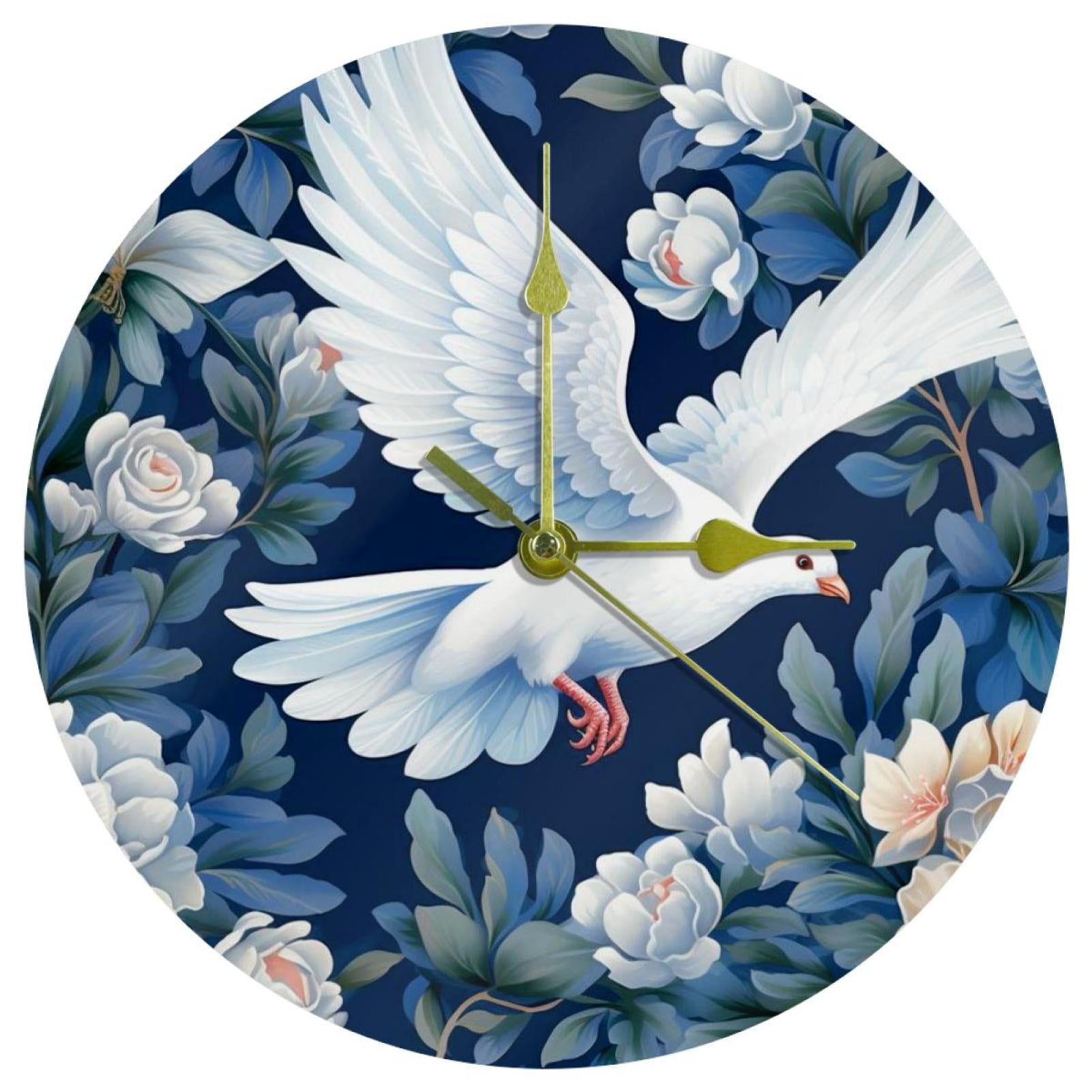 Doves Circular Acrylic Wall Clock - Stylish & Modern Timepiece for Any ...