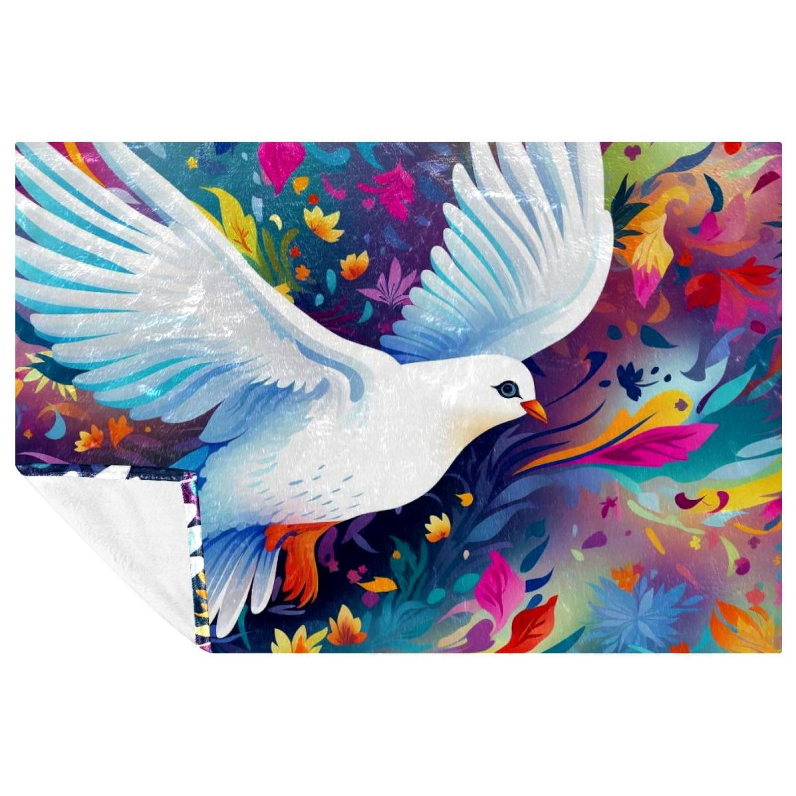 Doves Custom Microfiber Throw Blanket - Soft and Warm Printed Fluffy ...
