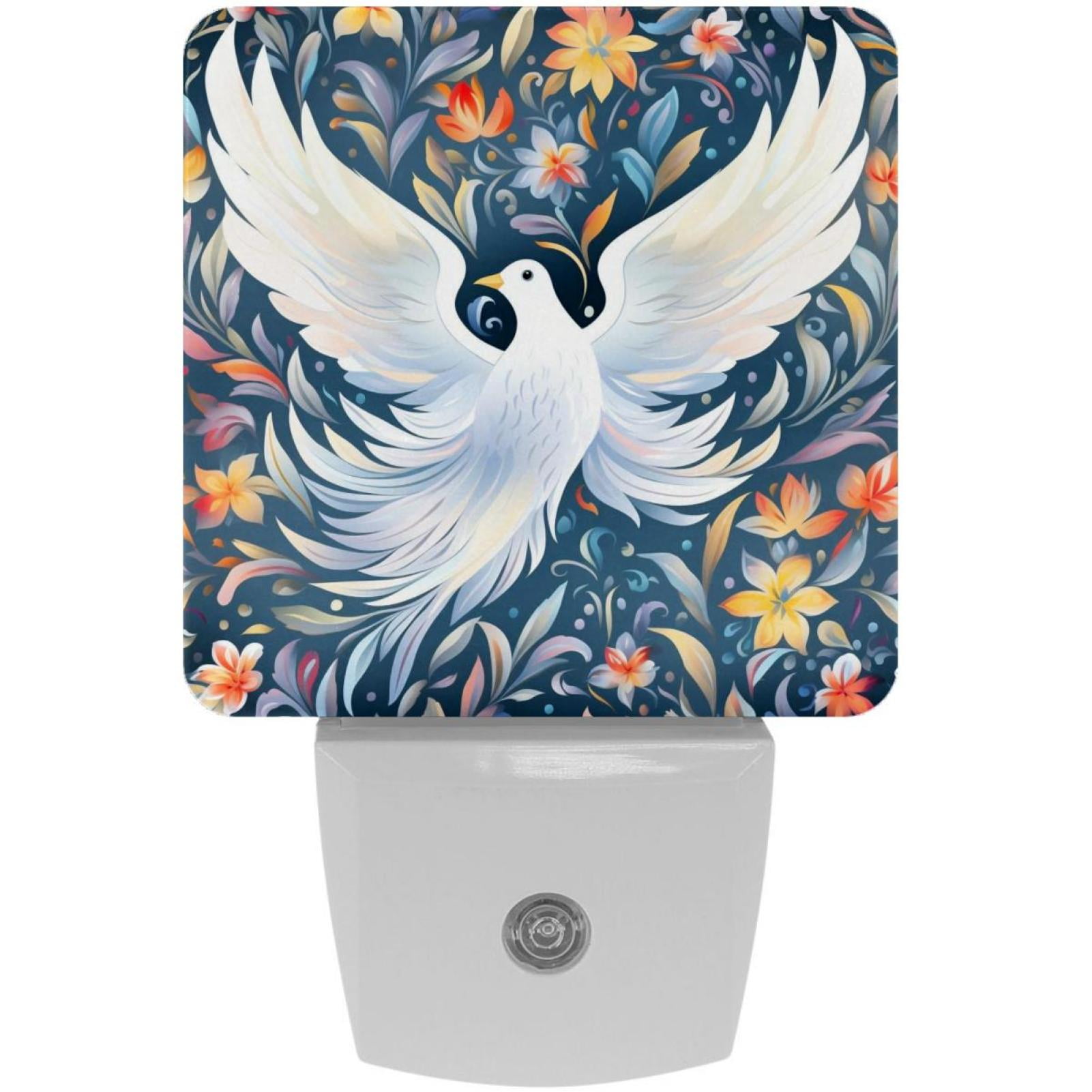 Doves LED Square Night Lights - Energy Efficient Bedside Lamp with Soft ...