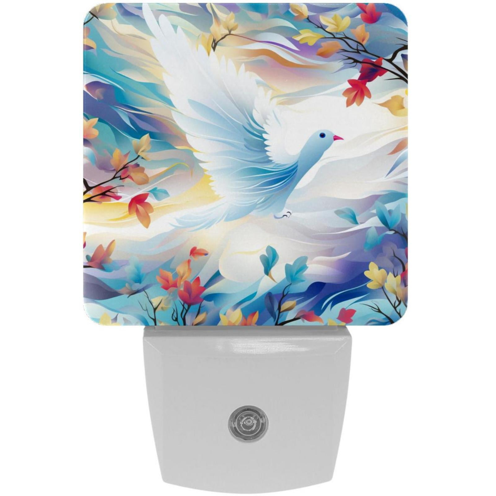 Doves LED Square Night Lights - Modern Design, Soft Glow, Energy ...