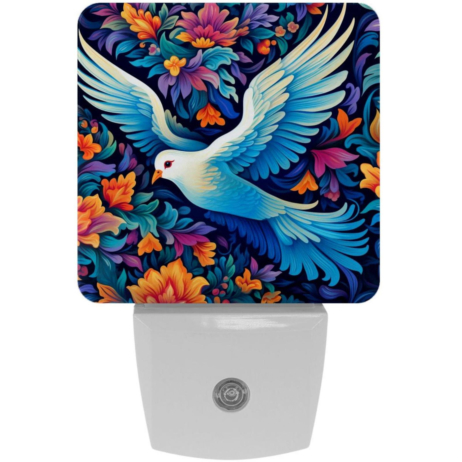 Doves LED Square Night Lights for Bedroom and Living Room, Decorative ...