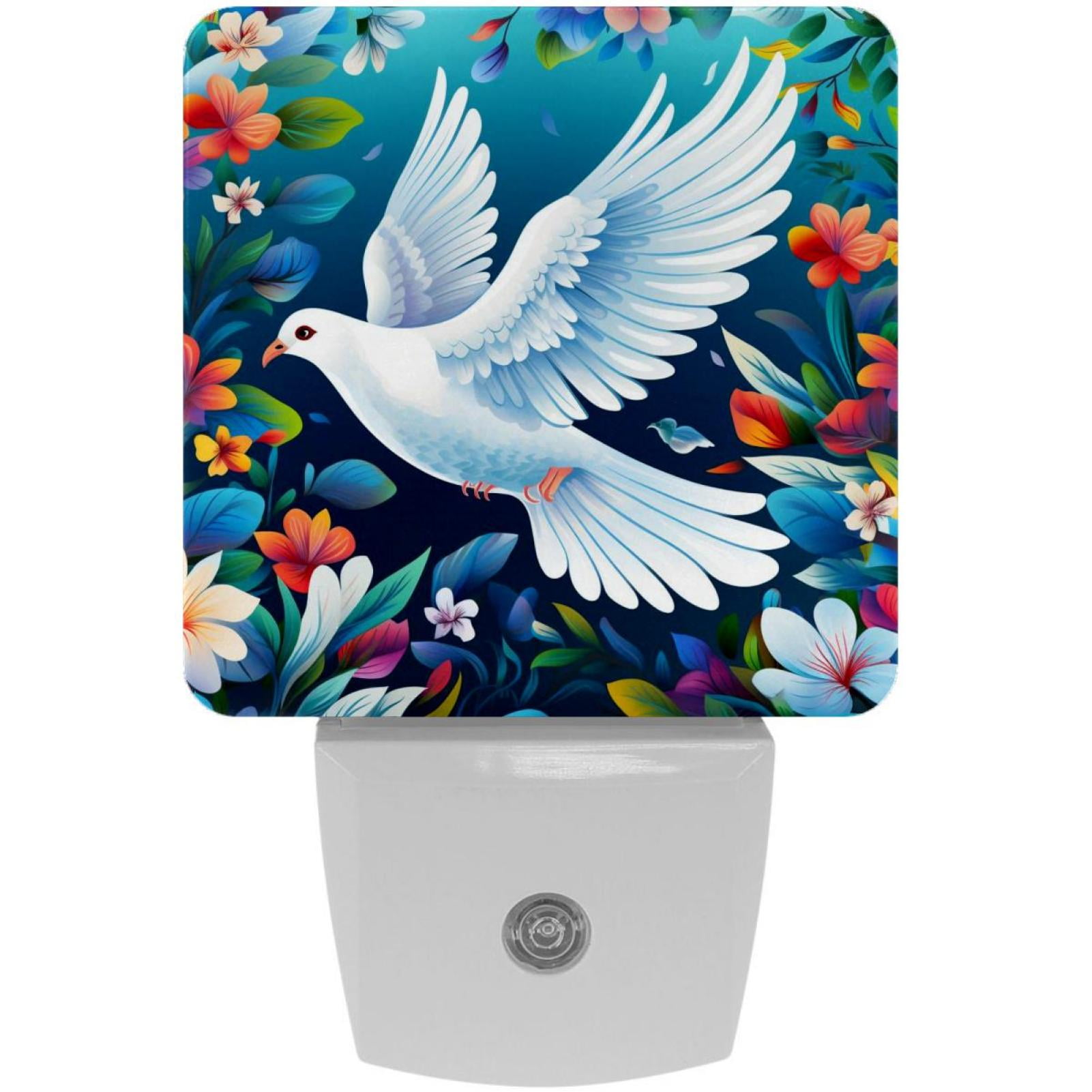 Doves LED Square Night Lights for Bedroom and Living Room, Decorative ...