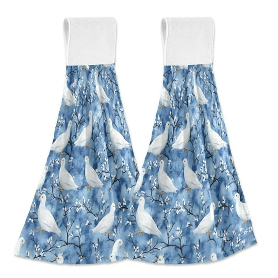 Doves Pattern Hand Towels 2 Pack Quick Drying Home Storage Kitchen ...