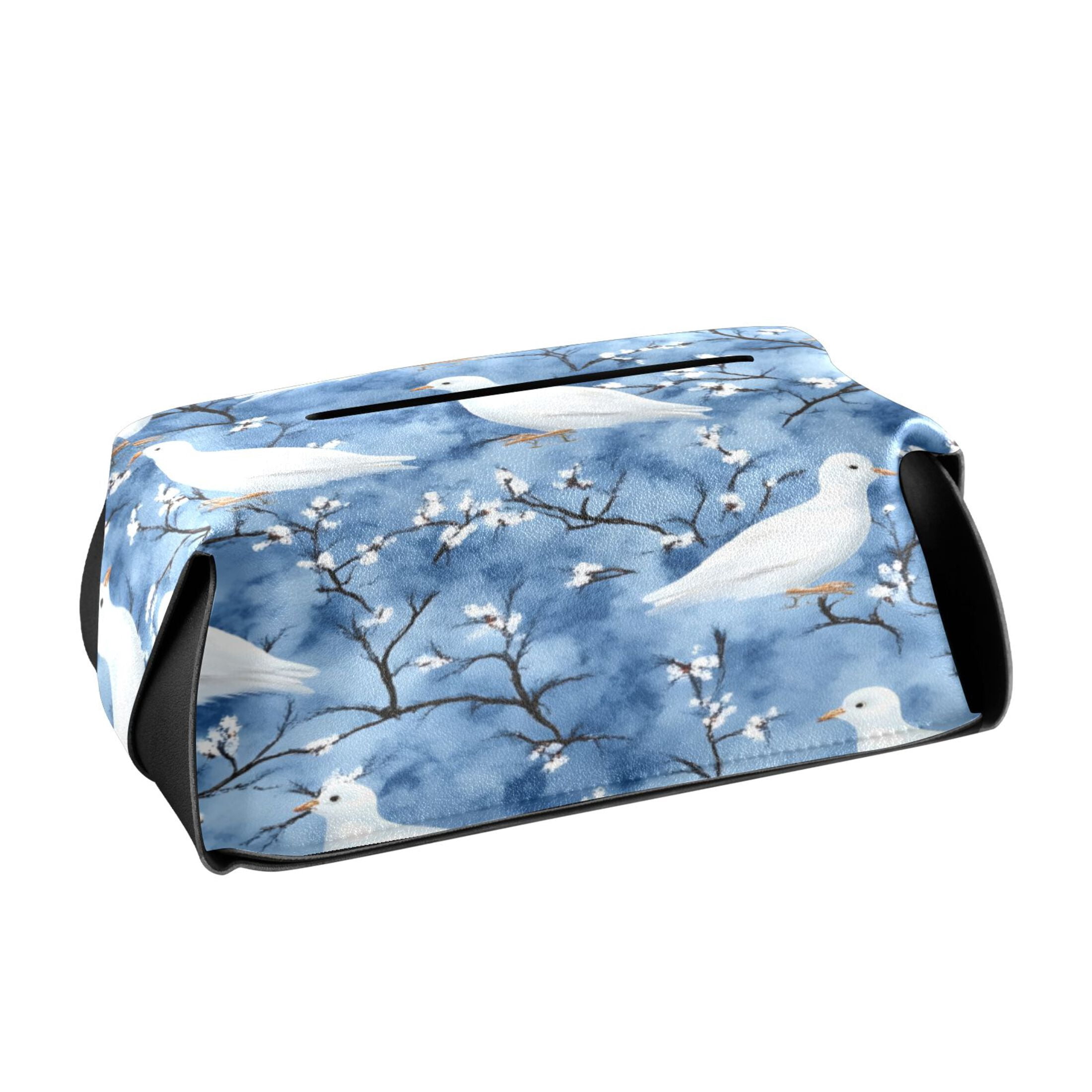 Doves Pattern Tissue Holders for Bathrooms Leather PVC Detachable 9.4x5 ...