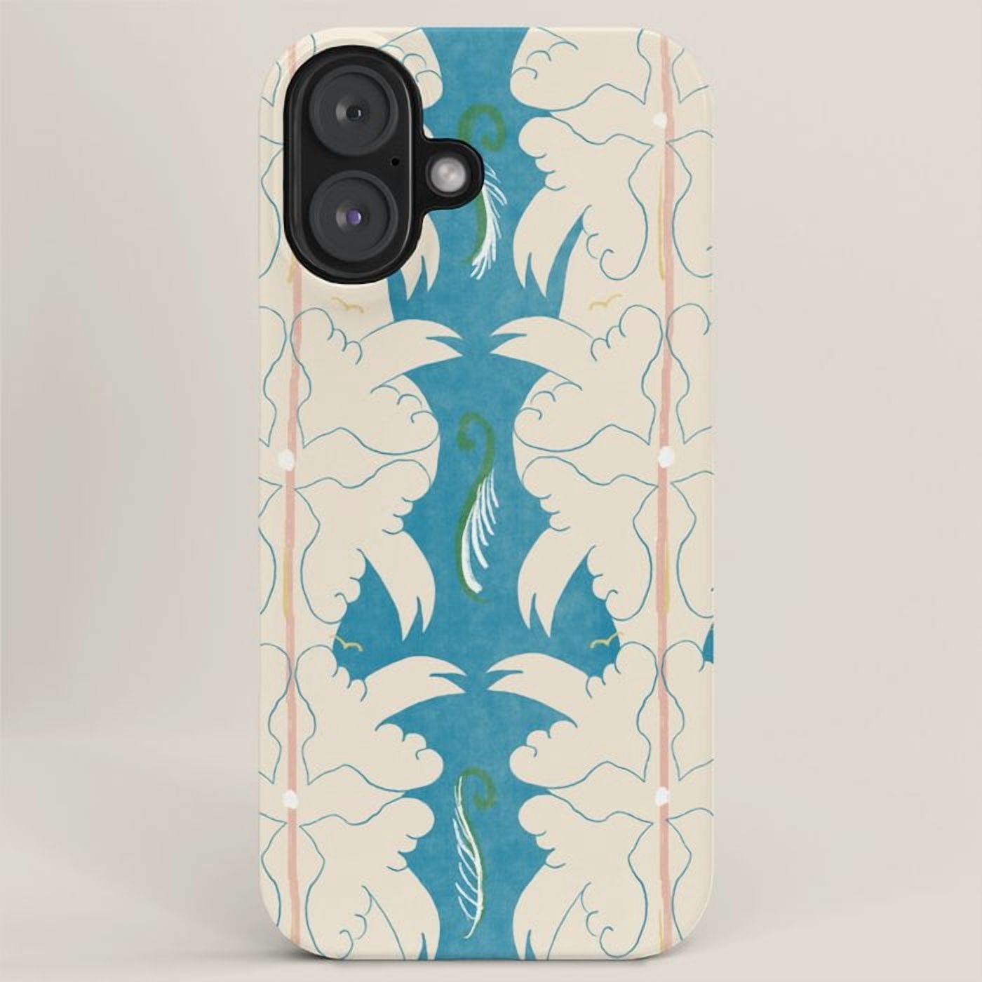 Doves in Blue Peaceful Vintage Bird Floral Pattern Phone Case for ...