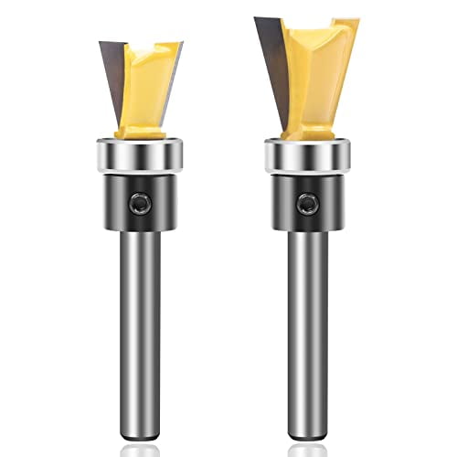 Dovetail Router Bits 2 Pieces with Bearing ,1/4 Inch Shank ,Cutting Dia ...