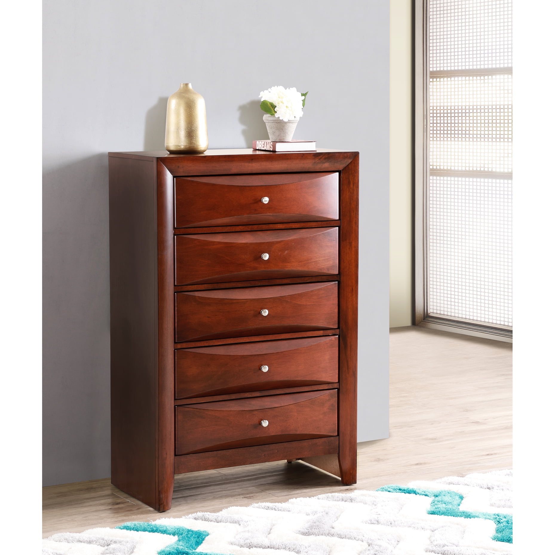 Dovetailed Drawer Chest For Bedroom - Long Lasting Strength With Center ...