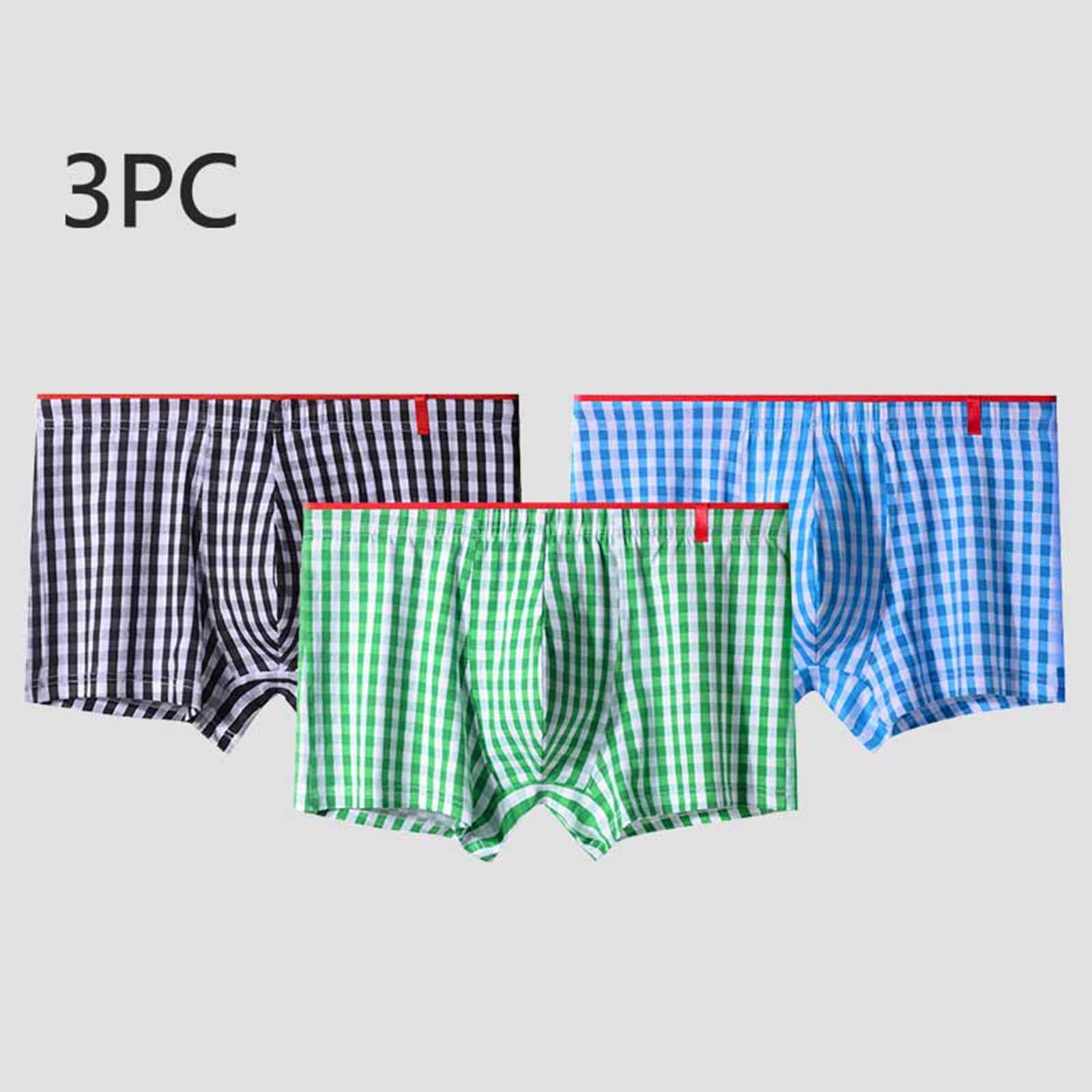 Dovford 3 PC Men Cotton Woven Boxers Button Fly Boxer Shorts Low Rise ...