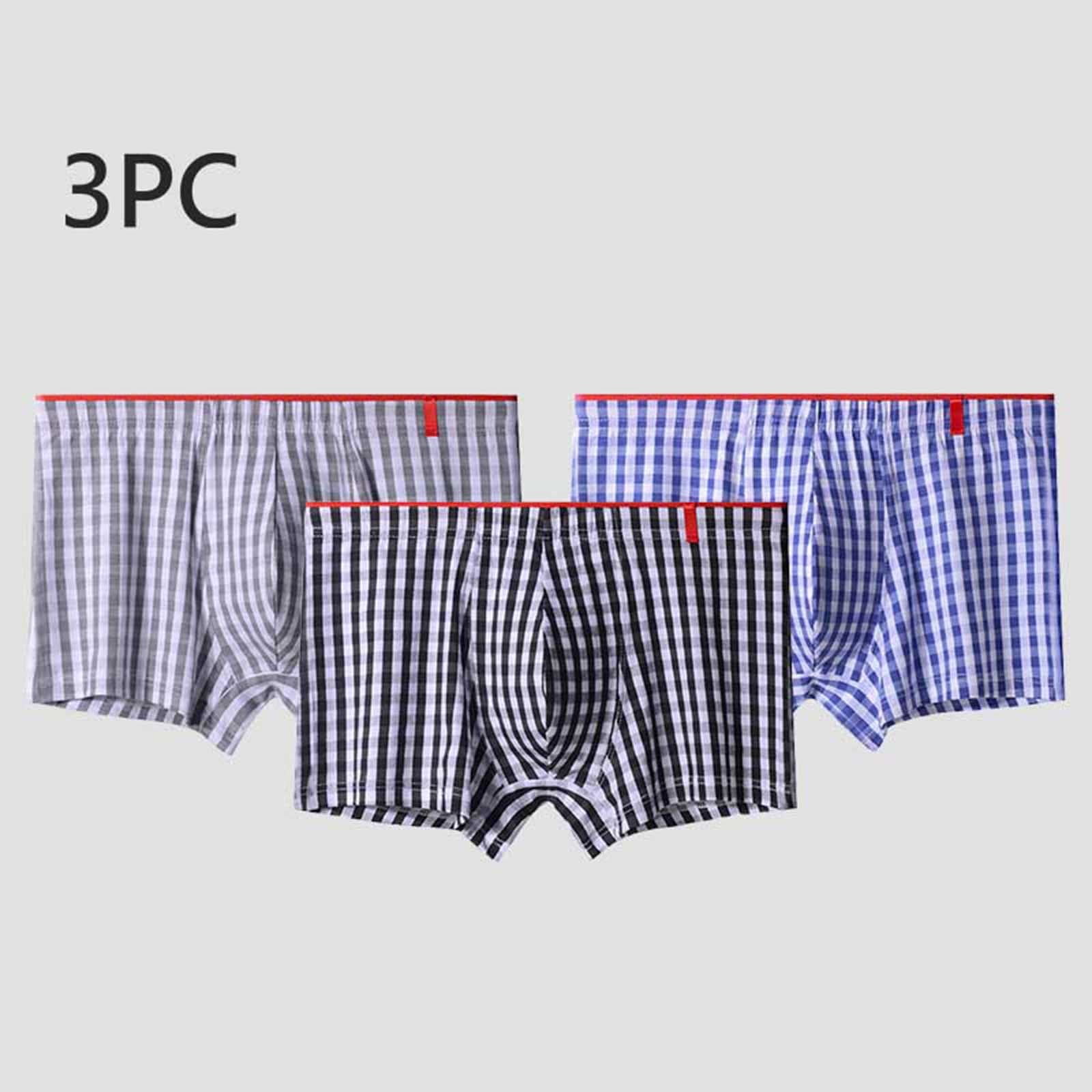 Dovford 3 PC Men Cotton Woven Boxers Button Fly Boxer Shorts Low Rise ...