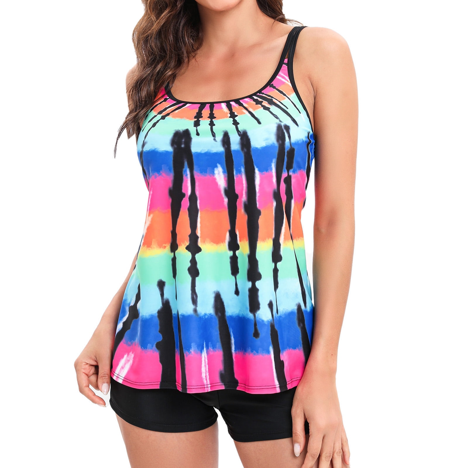 Dovford Blouson Tankini Swimsuits for Women 2 Piece Bathing Suits Tops ...