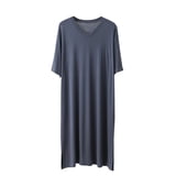 Dovford Fashion Mens Nightshirt Cotton Modal Nightgown V Neck Short ...