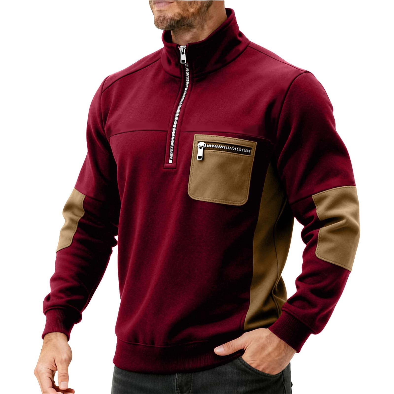 Dovford Hoodies For Men Quarter Zip Pullover Long Sleeve Sweatshirts ...