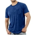 Dovford Men Short Sleeve T Shirts with Chest Pocket Solid Color ...