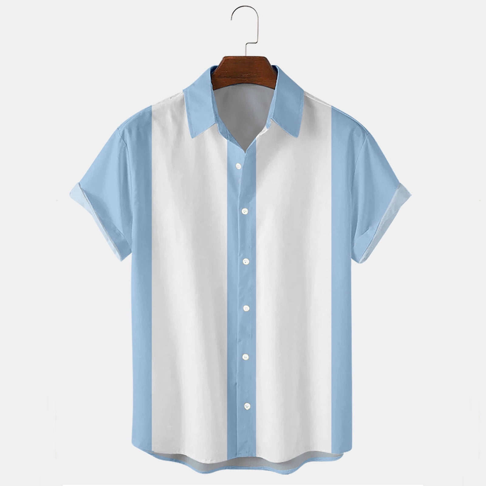 Dovford Men's 50s Retro Camp Rockabilly Style Mens Shirts Short Sleeve ...