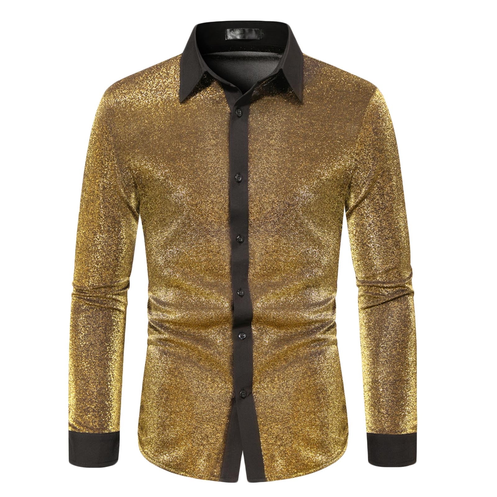 Dovford Men's 70s Disco Shirts Long Sleeve Button Down Dress Shirts ...