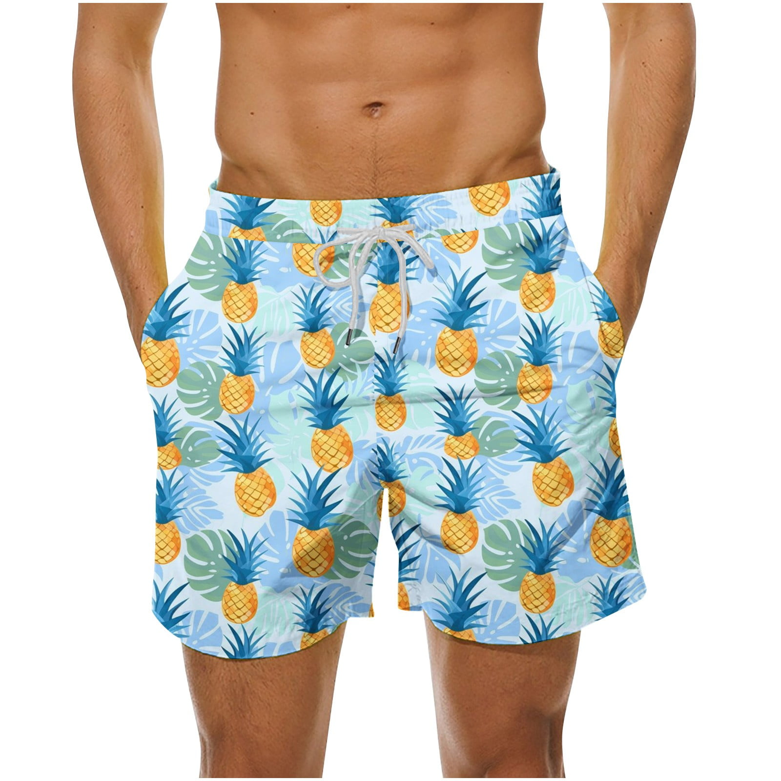 Dovford Men's Board Shorts, Casual Elastic Waist Drawstring Beach ...