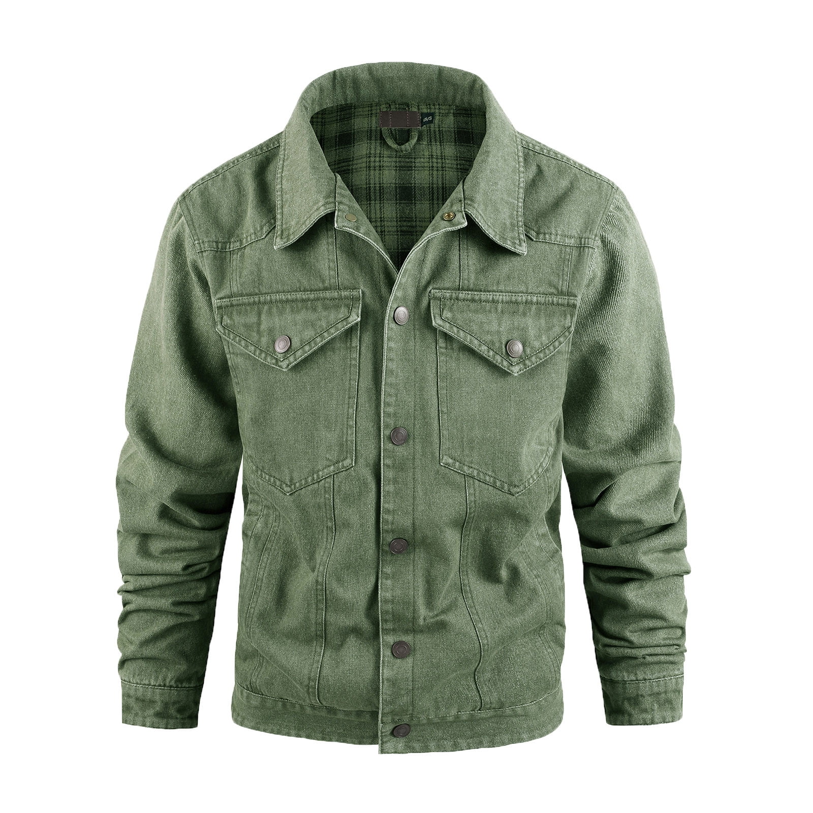 Dovford Men's Casual Denim Jacket Shacket with Flannel Lined Casual ...