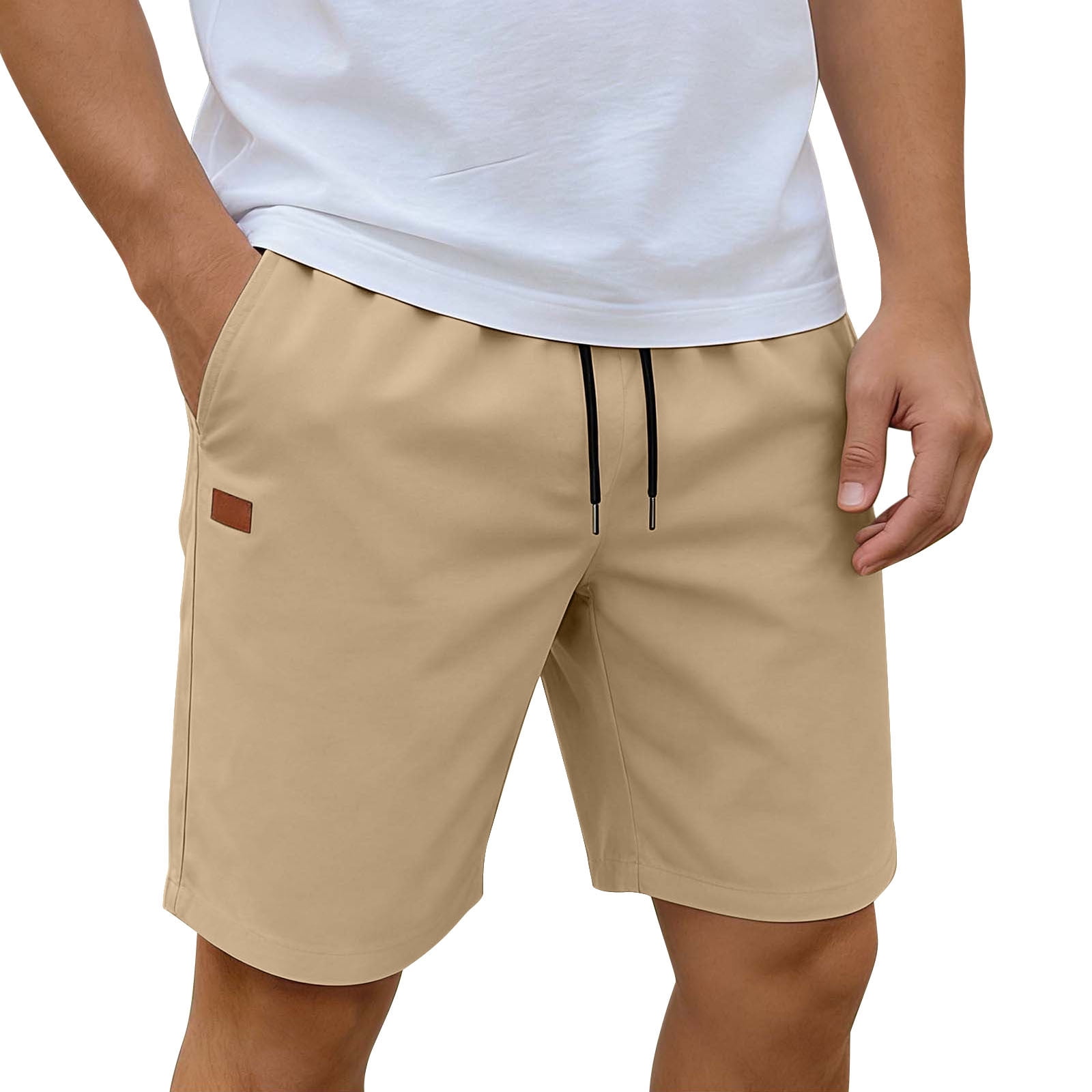 Dovford Men's Casual Summer Shorts with Elastic Waist Drawstring Quick ...