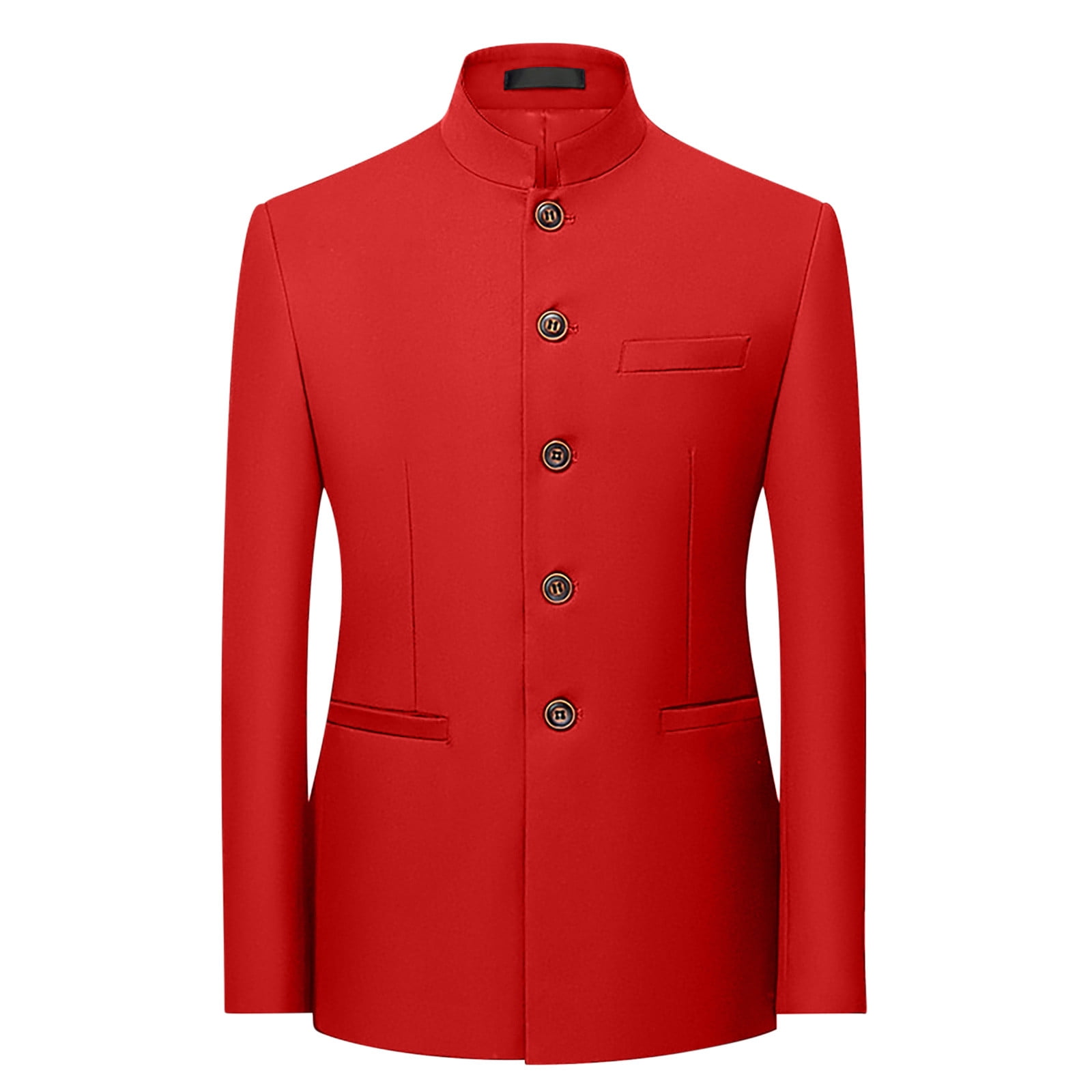 Dovford Men's Chinese Tunic Suits Mandarin Collar Formal Jacket Men's ...