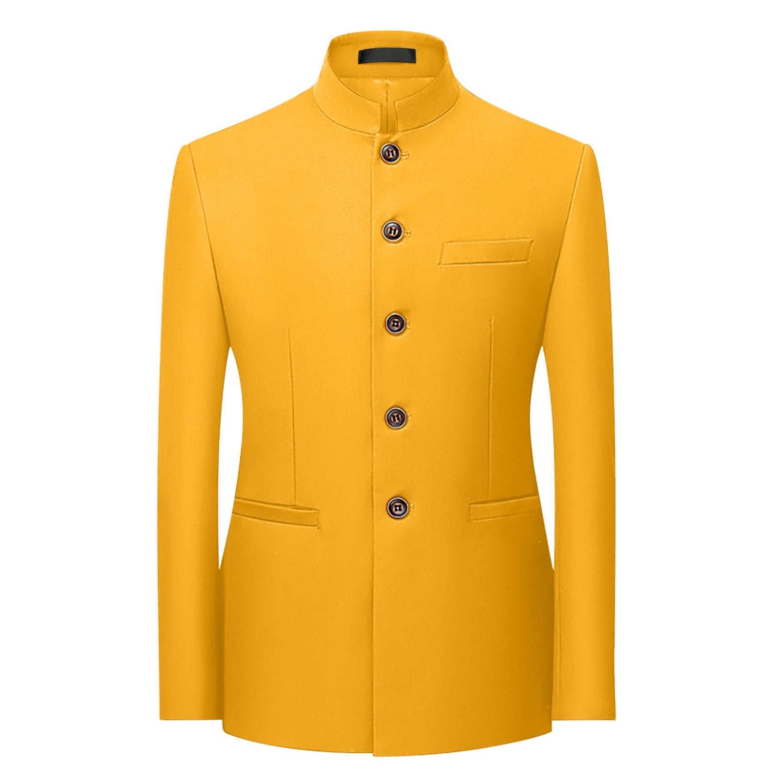 Dovford Men's Chinese Tunic Suits Mandarin Collar Formal Jacket Men's ...