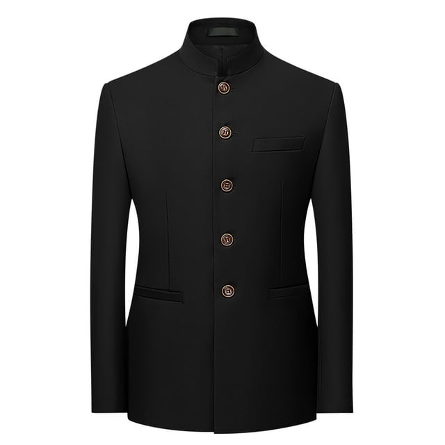 Dovford Men's Chinese Tunic Suits Mandarin Collar Formal Jacket Men's ...