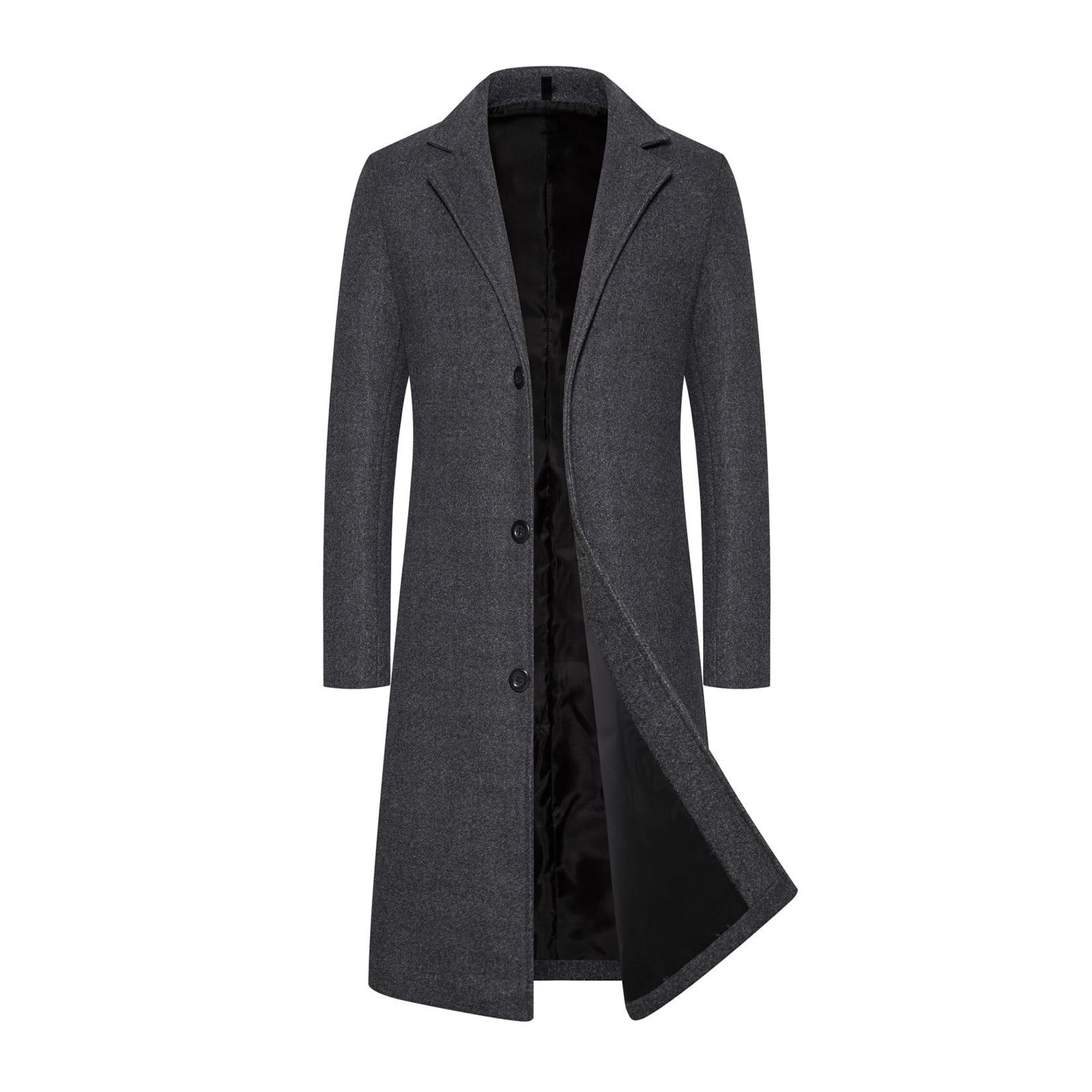 Dovford Men's Classic Double Breasted Wool Blend Pea Coat Mid Long ...