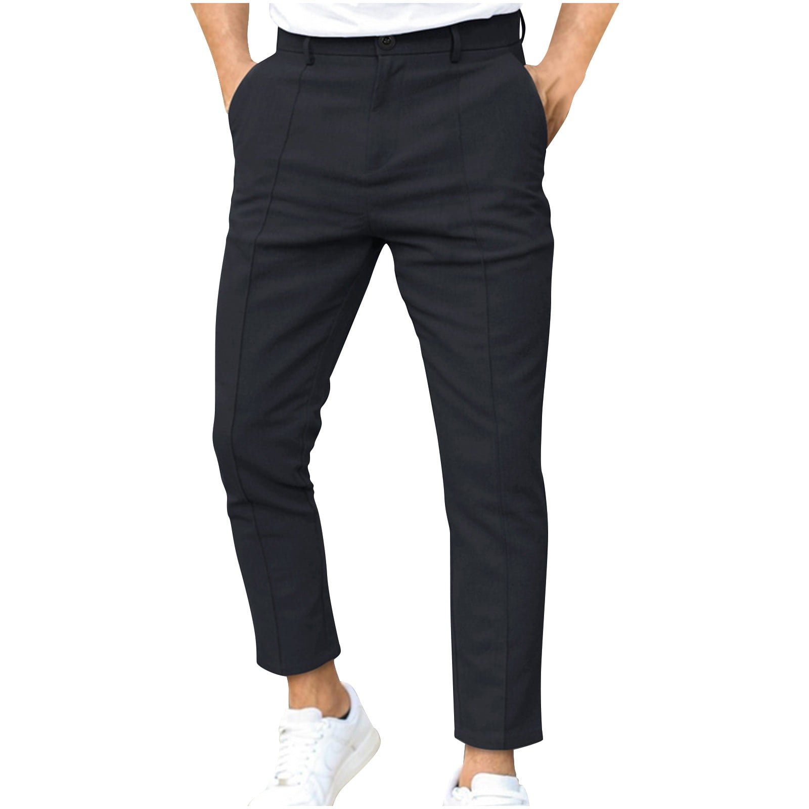 Dovford Men's Classic Fit Dress Pants Flat Front Straight Formal Pants ...