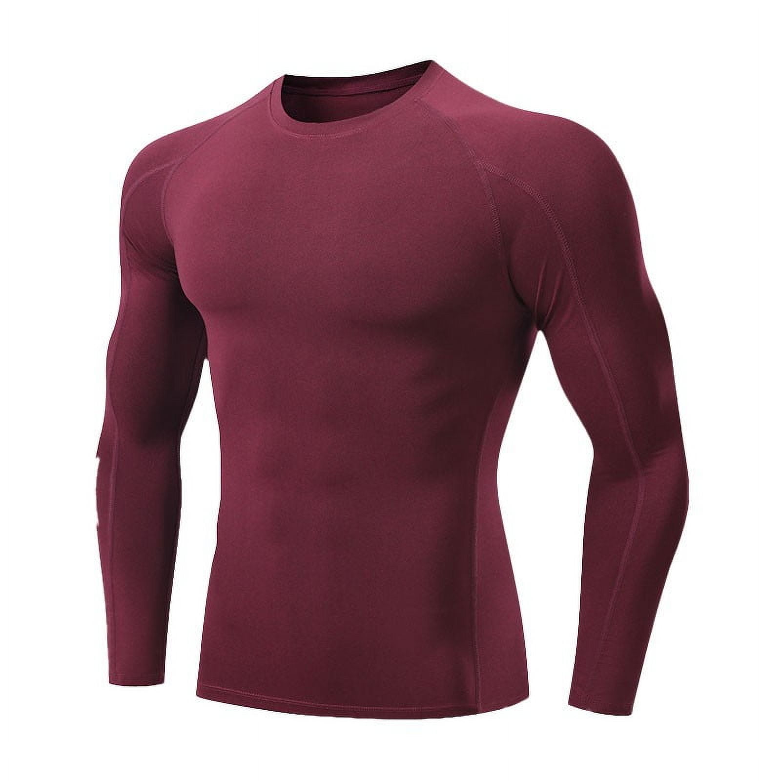 Dovford Men's Compression Shirts Long Sleeve Workout Gym T-Shirt Running Top Cool Dry Sports ...
