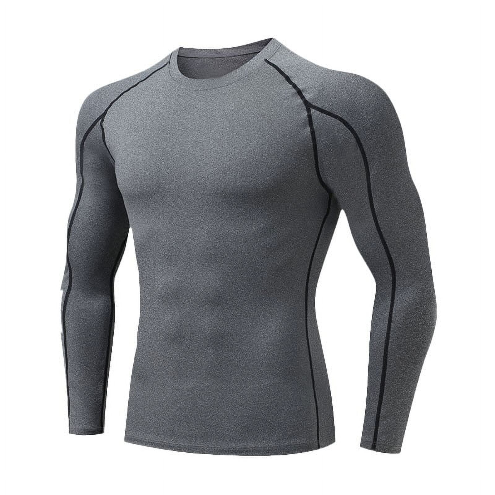 Dovford Men's Compression Shirts Long Sleeve Workout Gym T-Shirt Running Top Cool Dry Sports ...