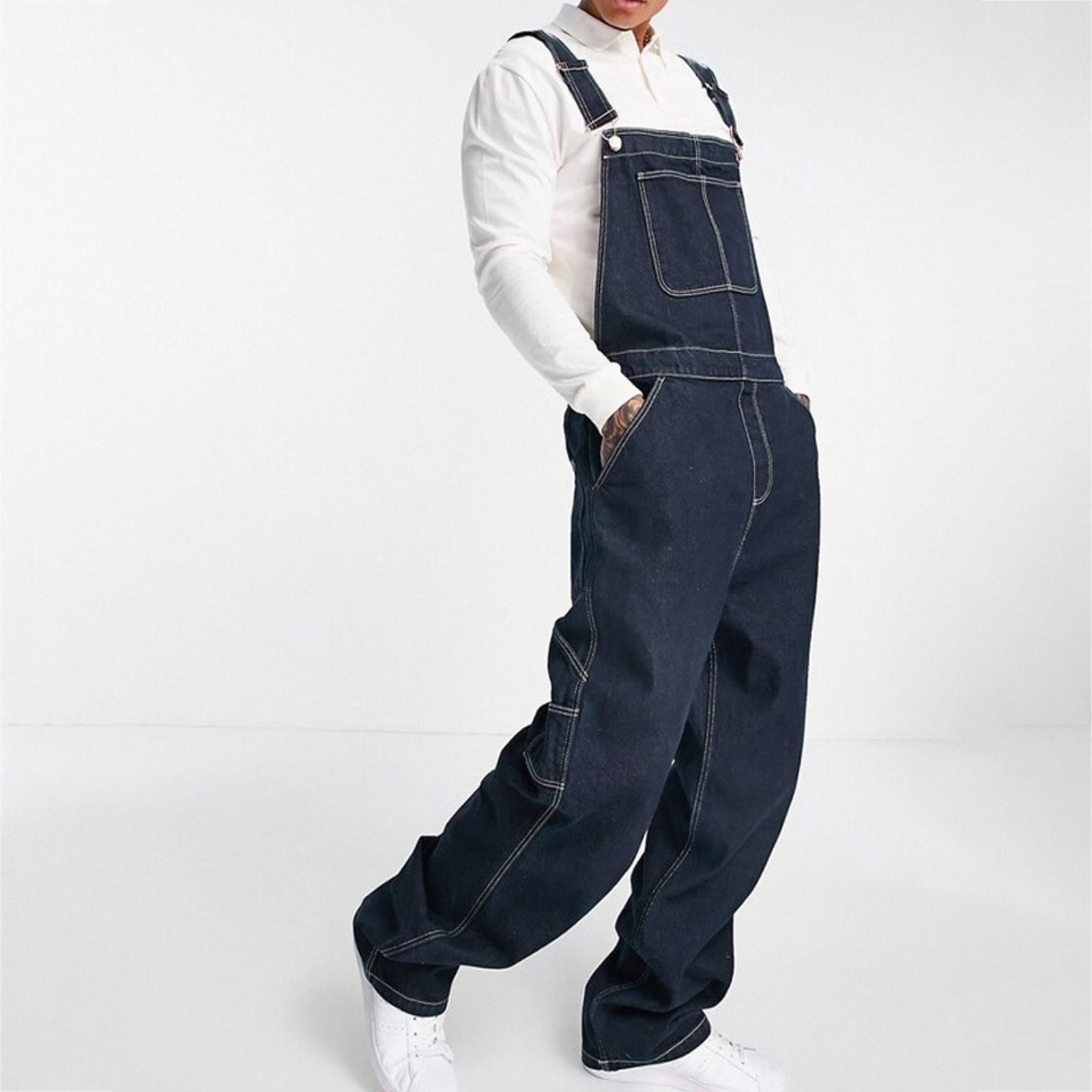 Dovford Men's Denim Bib Overalls Unisex Big And Tall Dungarees Fashion ...