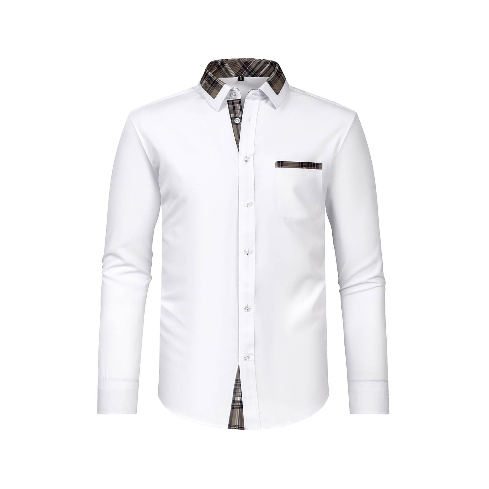 Dovford Men's Dress Shirts Stretch Stain Shield Long Sleeve Solid ...