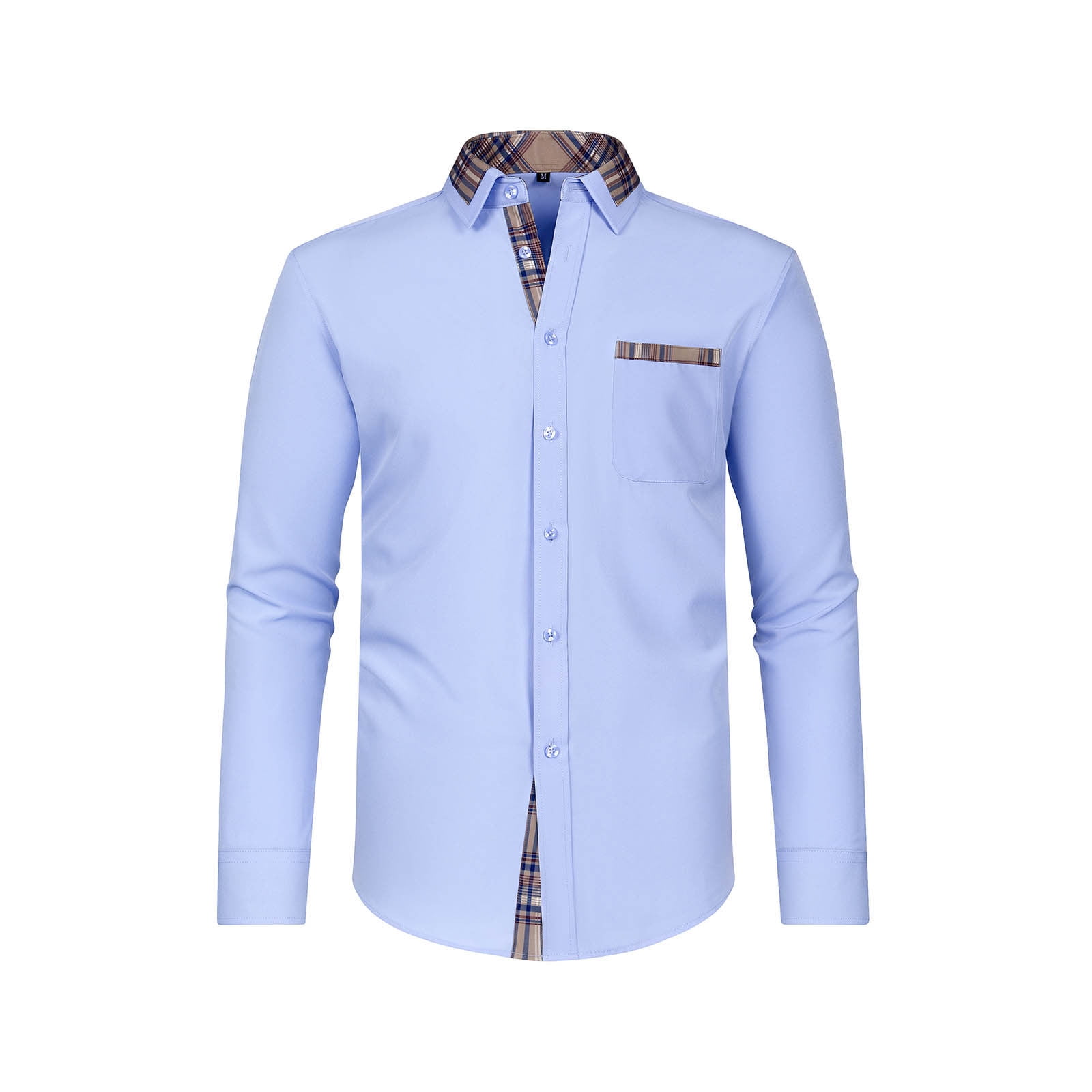 Dovford Men's Dress Shirts Stretch Stain Shield Long Sleeve Solid ...