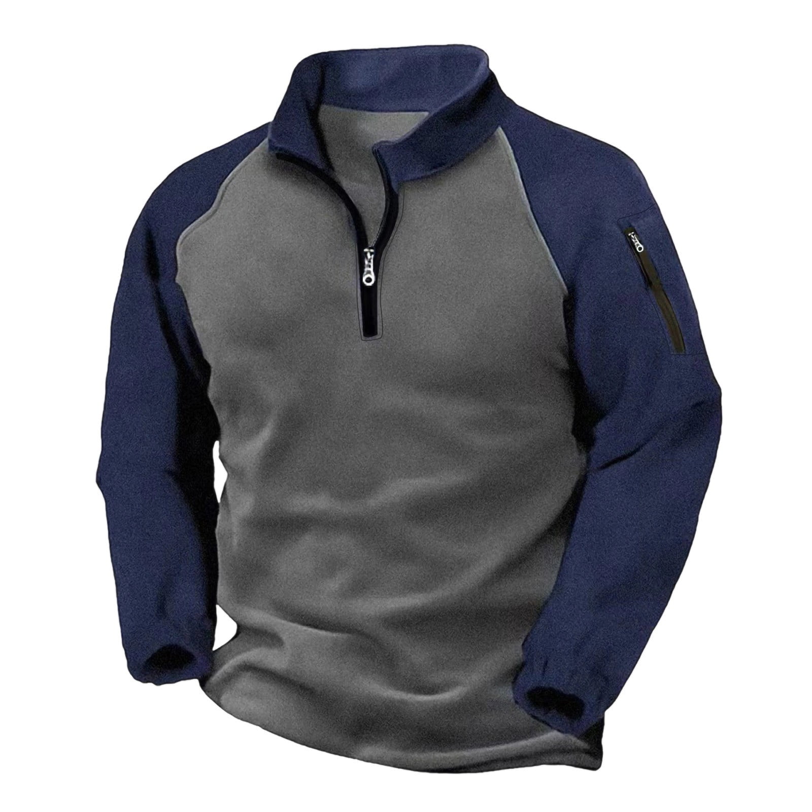 Dovford Men's Quarter Zip Fleece Pullover Contrast Raglan Sleeve ...