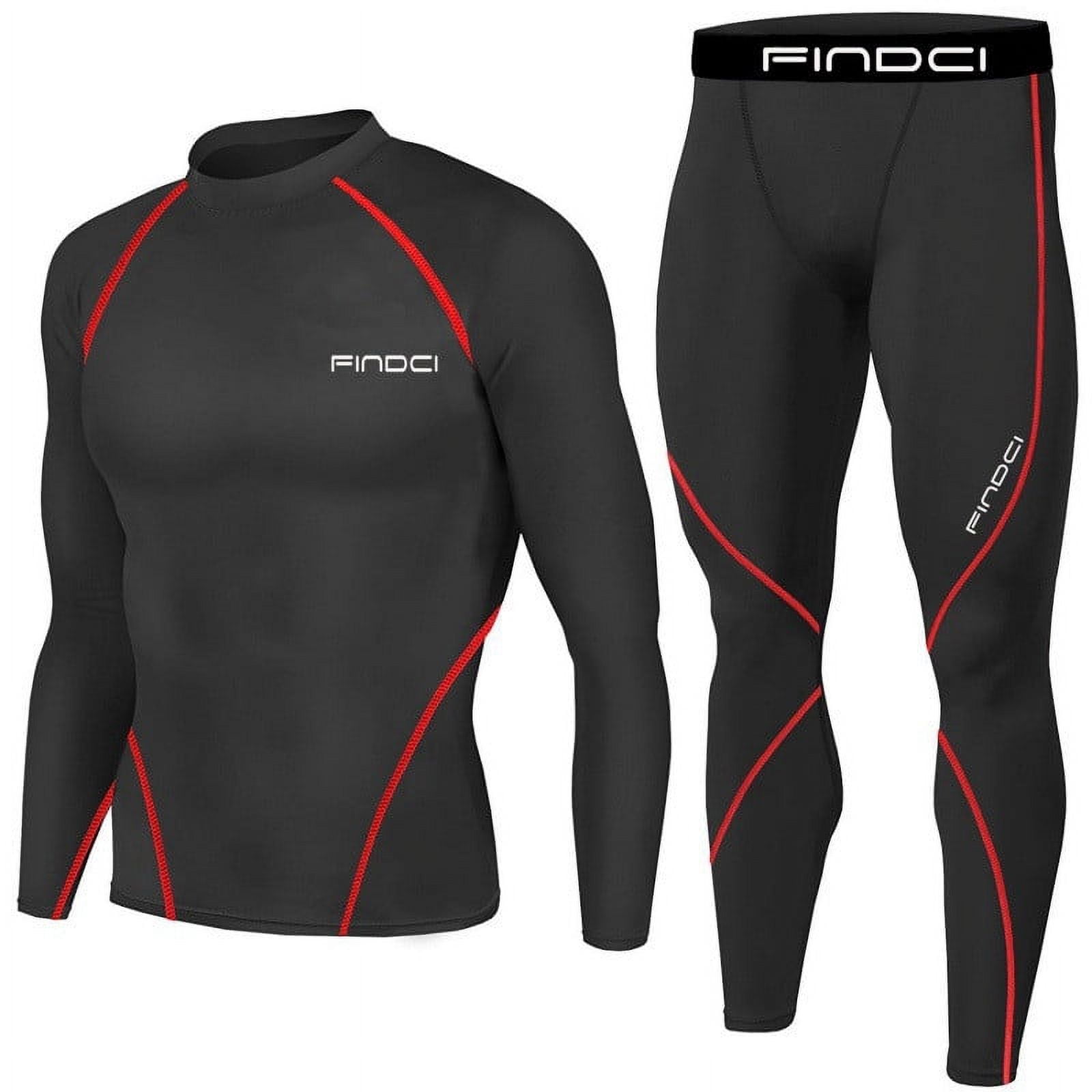 Dovford Men's Sports Running Set Compression Shirt + Pants Skin-Tight ...