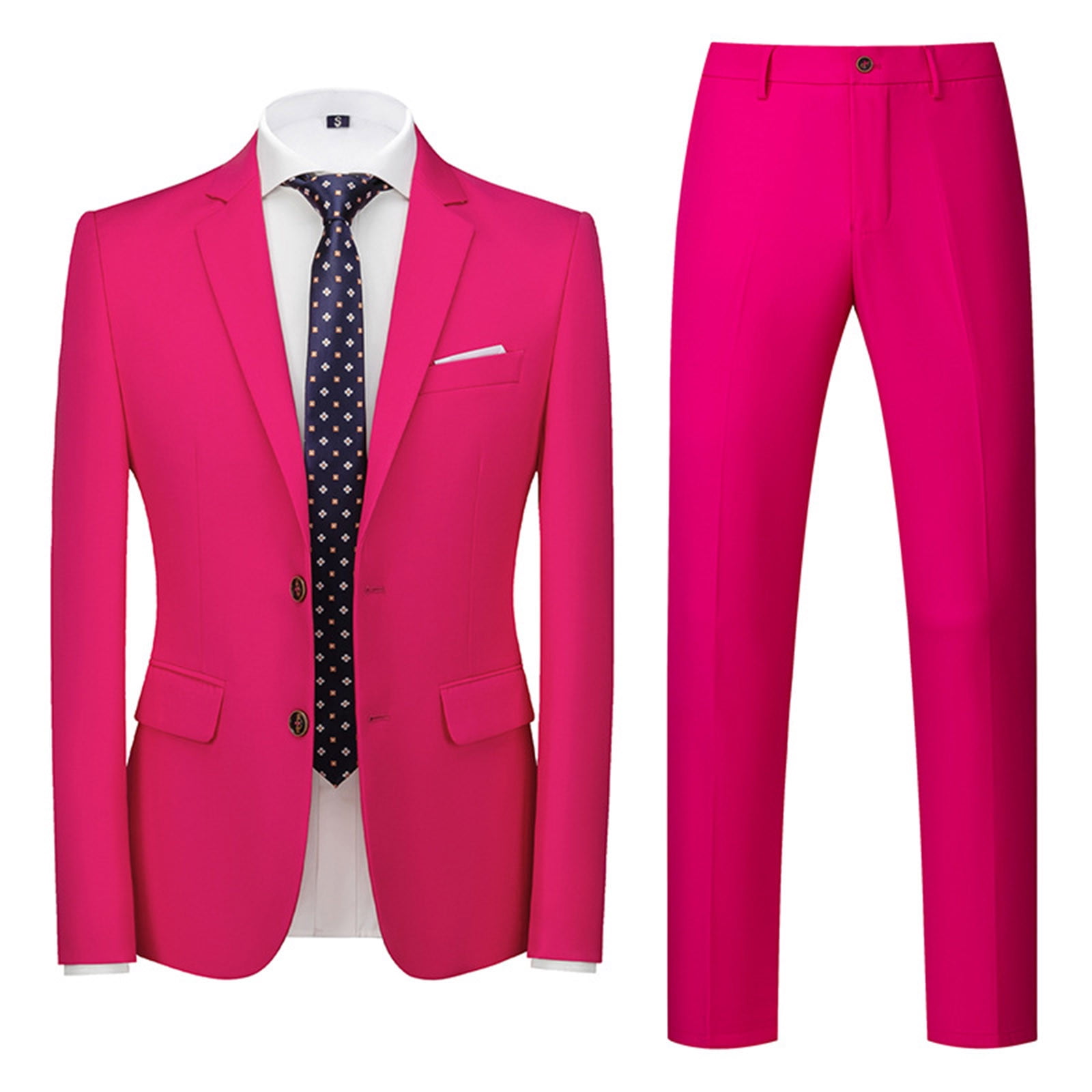Dovford Men's Suit Slim Fit 2 Button 2 Piece Suits for Men Party Formal ...