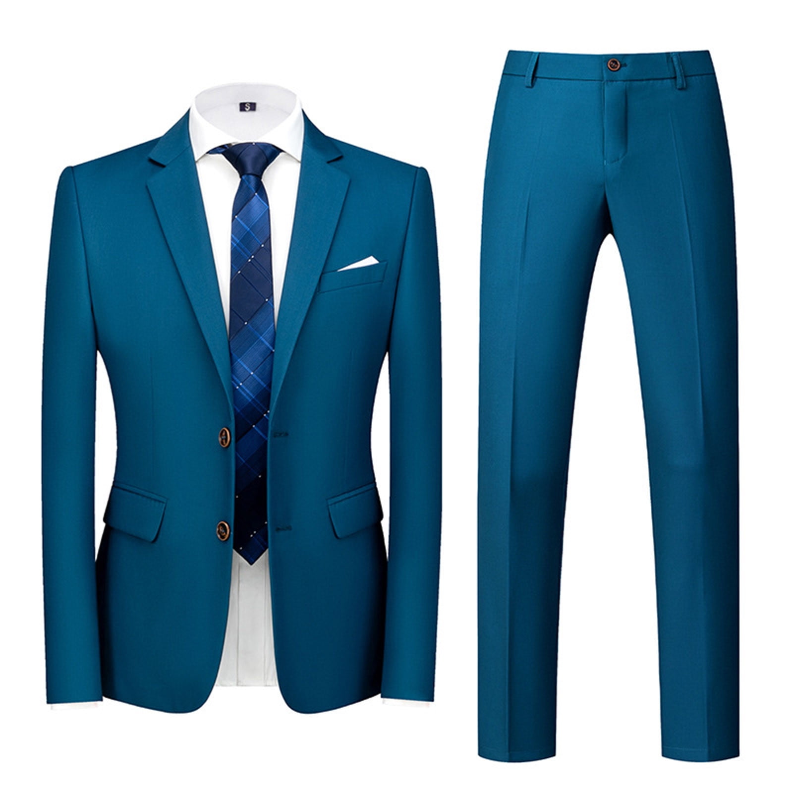 Dovford Men's Suit Slim Fit 2 Button 2 Piece Suits for Men Party Formal ...